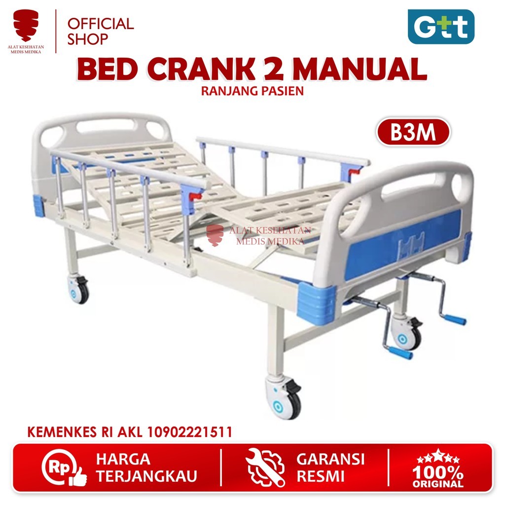 Jual Bed 2 Crank Manual GTT B3M Peralatan Rumah Sakit Ranjang Tempat ...
