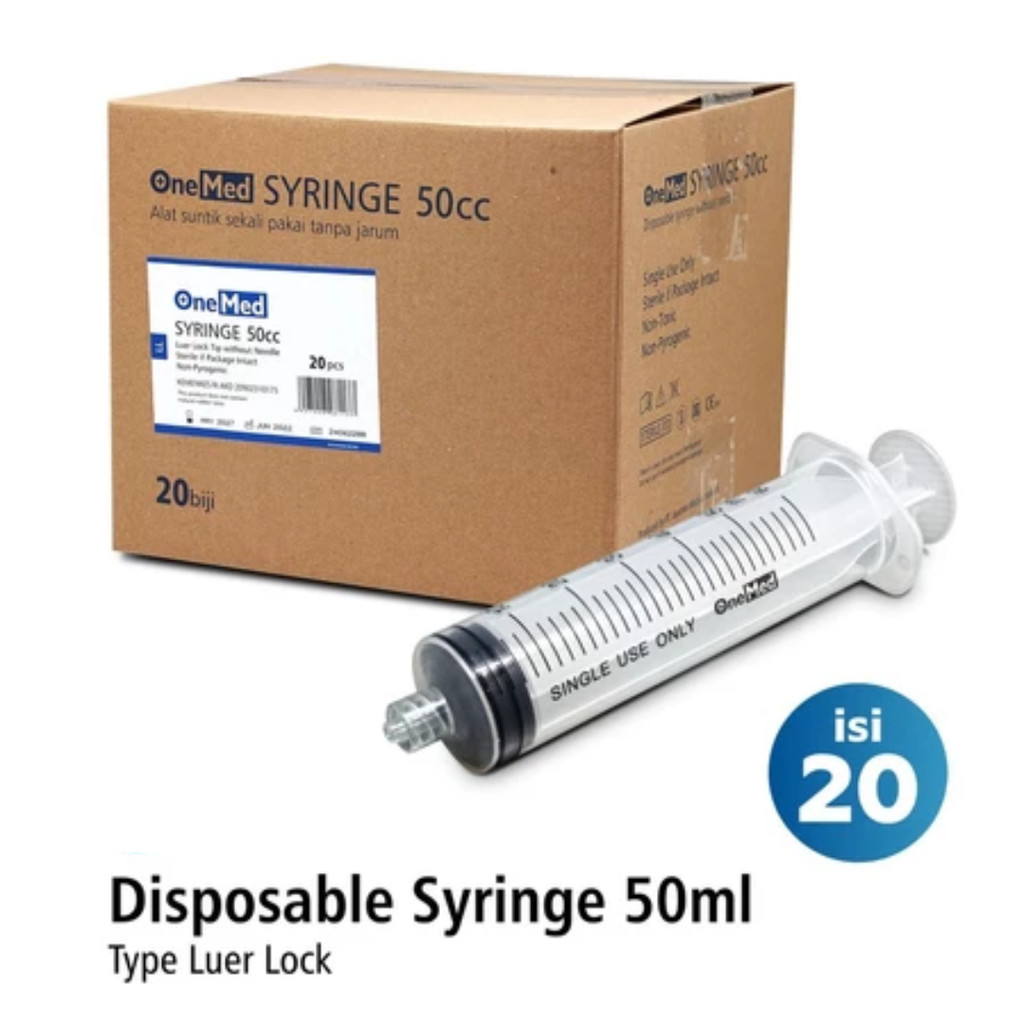 Jual Syringe 50cc Onemed box isi 20pcs Luer Lock - LL OT | Shopee Indonesia