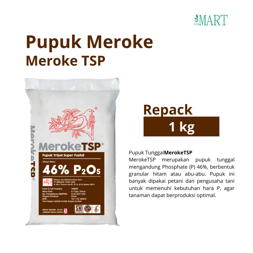 Jual Pupuk Meroke TSP 1 Kg Tripel Super Fosfat Kemasan Repack | Shopee ...