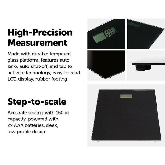 Jual Timbangan Badan Digital Scale Up To 180kg Kaca Hitam Electronik ...