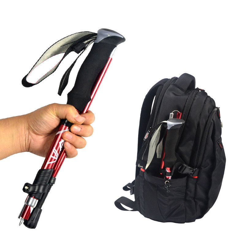 Jual 5 Section Outdoor Fold Trekking Pole Camping Portable Walking ...