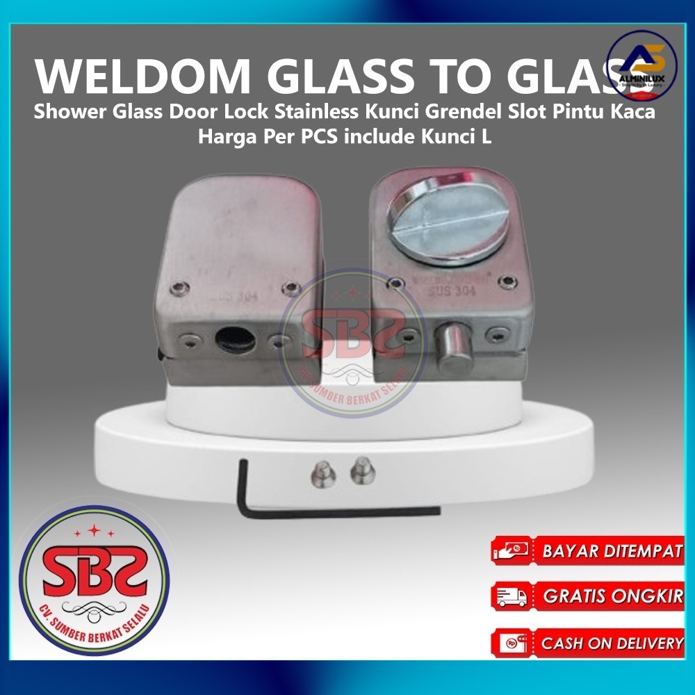 Jual WELDOM Shower Glass Door Lock Stainless Kunci Grendel Slot Pintu ...
