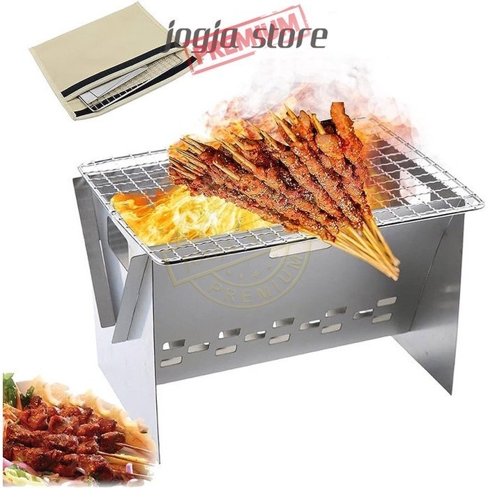 Jual Alat Panggangan Sate Stainless BBQ Grill Portable Tempat Bakar ...