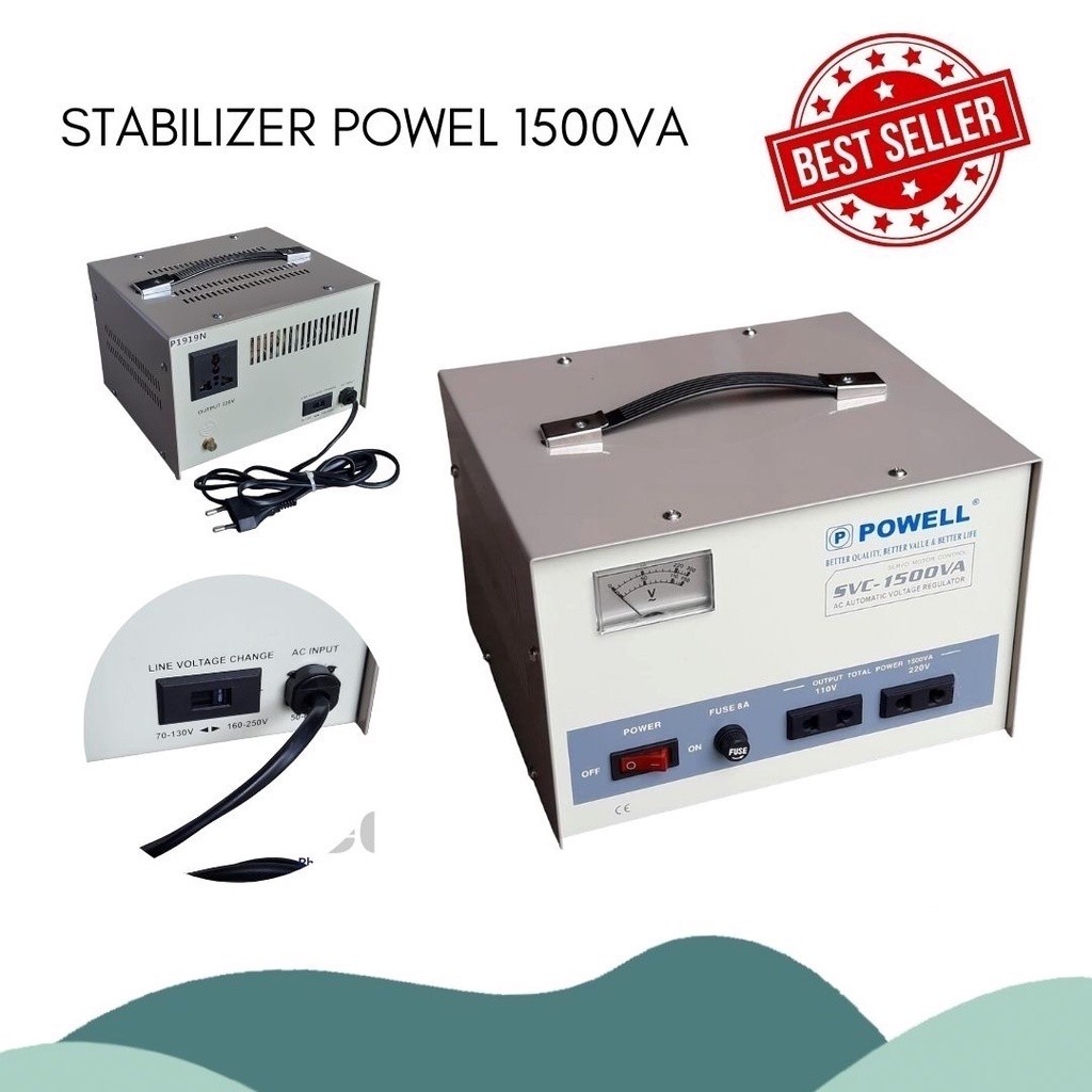 Jual Stabilizer Stabiliser Powell SVC-1500VA 1500W 1500Watt 1500 Watt ...