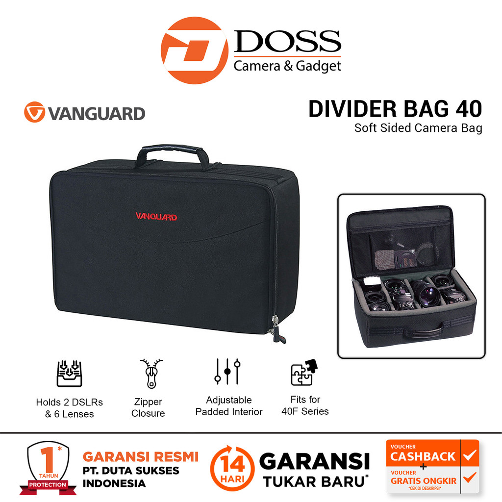 Jual Vanguard Divider Bag 40 Soft Sided Camera Bag / Tas Kamera ...