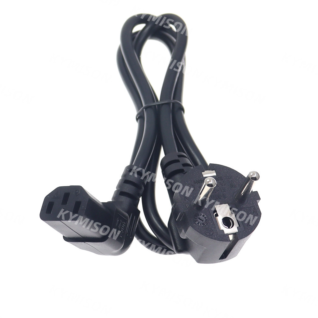 Jual Angled C13 Computer EU Power Cable European Type F Adapter Plug to ...