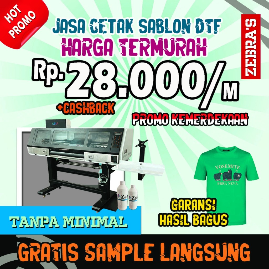Jual PROMO CETAK SAMPLE GRATIS Jasa Cetak SENTI Garment Textile Sablon ...