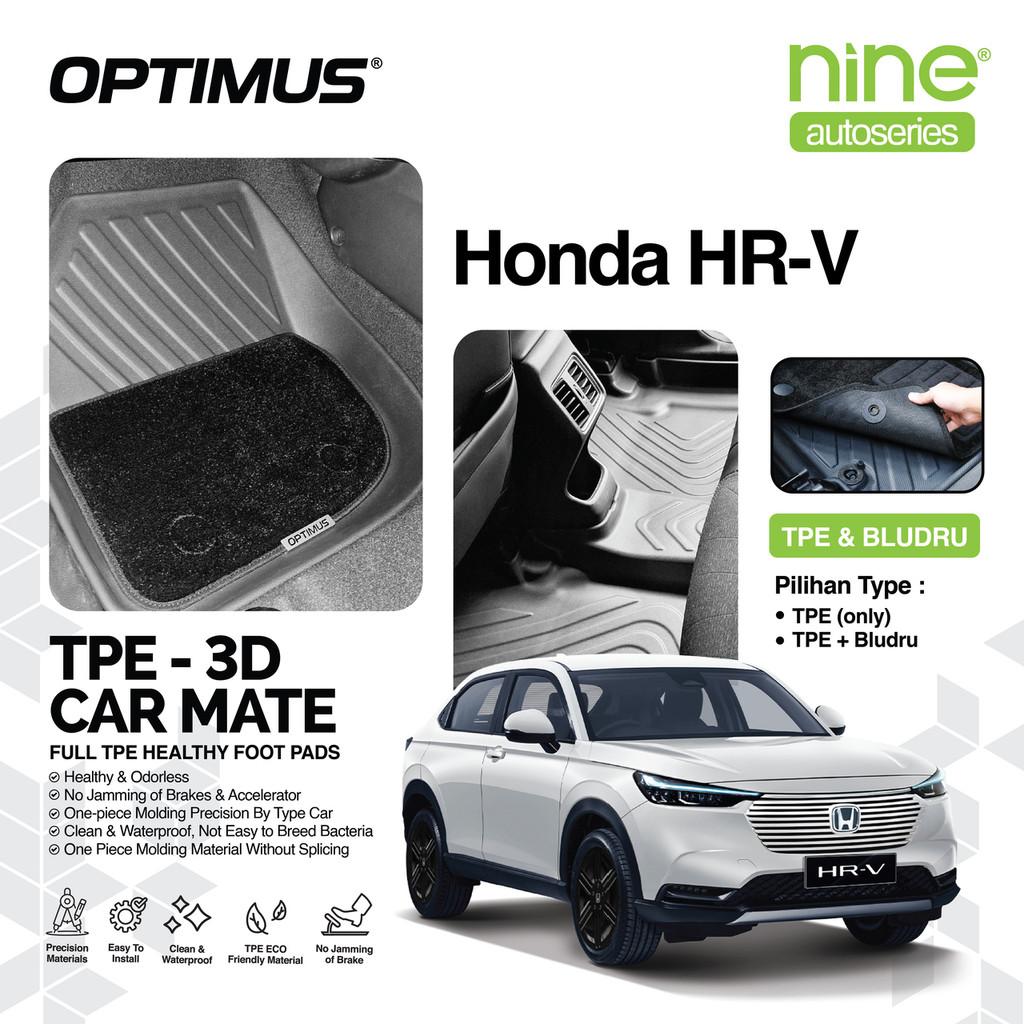 Jual Karpet Mobil Honda HR-V PREMIUM TPE 3D Mate Bludru Full Set Bagasi ...