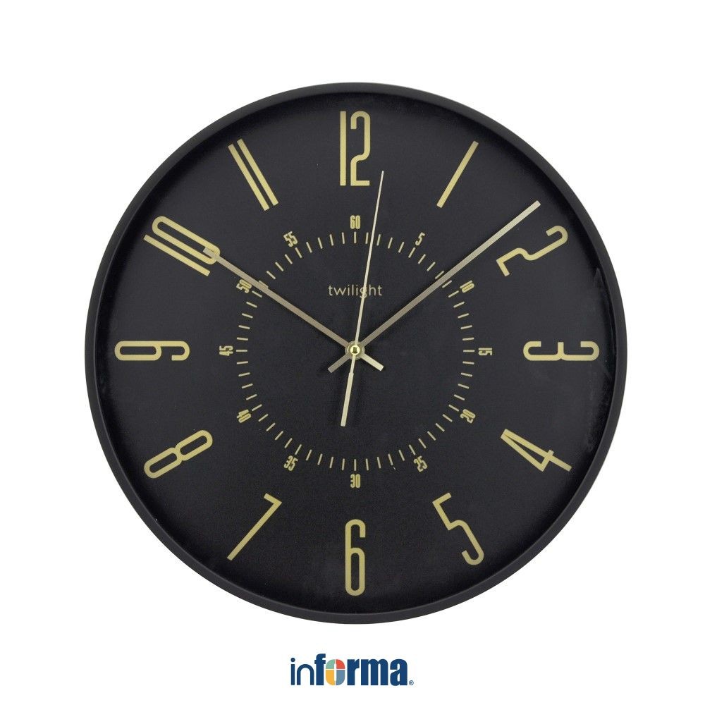 Jual Informa 40.4 cm Jam Dinding 6946 - Hitam Wall Clock Jam Tembok ...