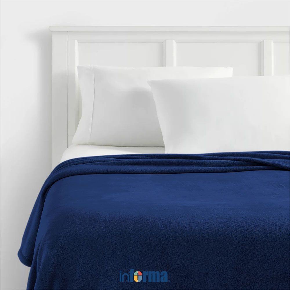Jual Informa 150X200 cm Selimut Microfiber Solid - Biru Navy Blanket ...