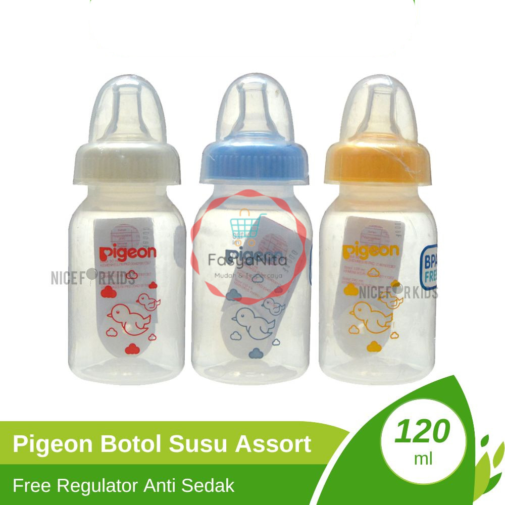 Jual Pigeon Botol Susu Assort Free Regulator Anti Sedak 120ml / Botol ...