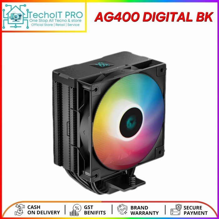 Jual DeepCool AG400 DIGITAL BLACK ARGB CPU Air Cooler - Single Tower ...