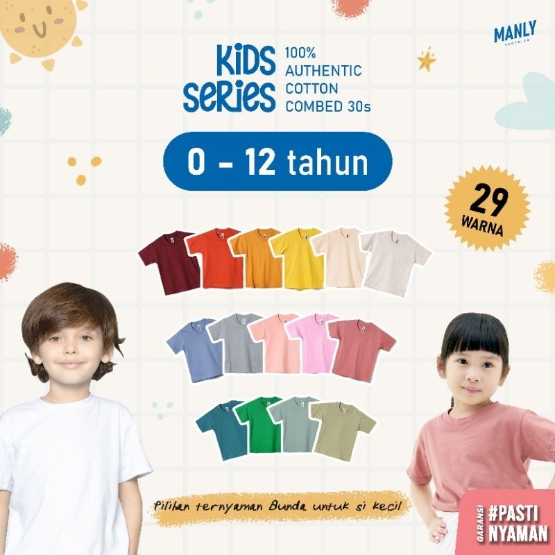 Jual Kaos Anak Polos 100% PREMIUM Cotton Combed 30s Umur 1-12 TAHUN | Shopee Indonesia