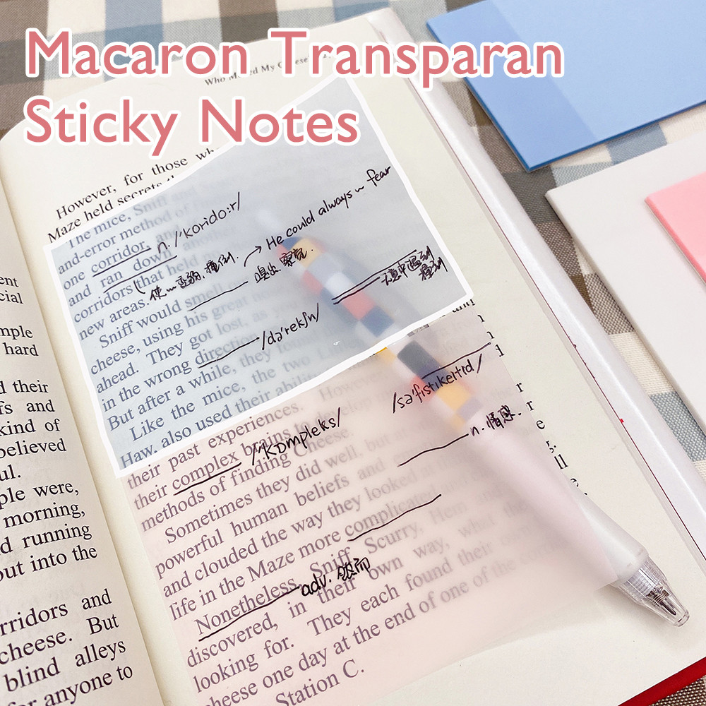 Jual sticky notes transparan marker note sticky notes aesthetic 50 ...