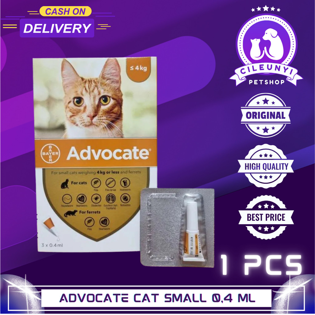 Jual ADVOCATE CAT SMALL 0,4 ML (OBAT KUTU KUCING 1 PCS) | Shopee Indonesia