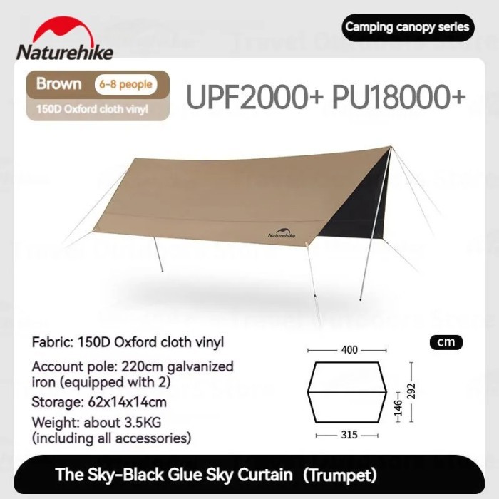 Jual FLYSHEET / GLAMPING / FLYSHEET BESAR NATUREHIKE C2350WS010 ...