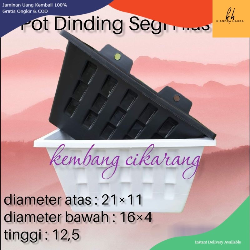 Jual POT DINDING SEGI HIAS 22 pot bunga dinding tempel pagar model pot ...