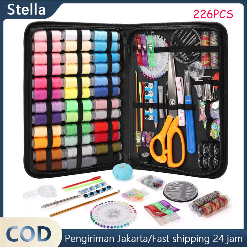 Jual Jarum Rajut Set Tas 226/100pcs Lengkap Benang Jarum Set alat jahit ...