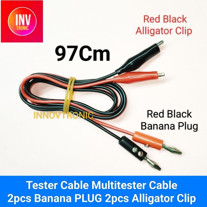 Jual Multitester Multimeter Cable Red Black Banana Plug Alligator Clip ...