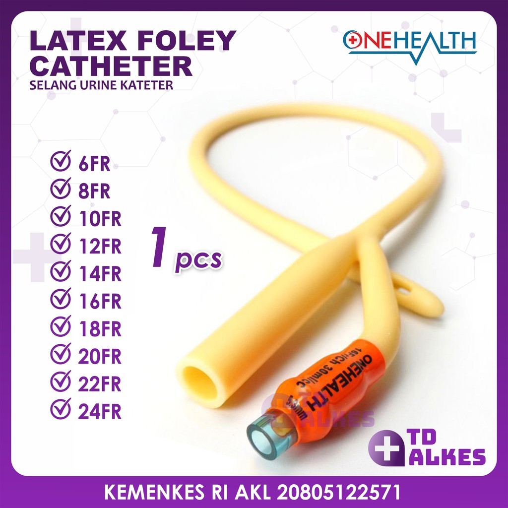 Jual OneHealth Foley Catheter Latex 2 Way Selang Urine Kateter Urin ...