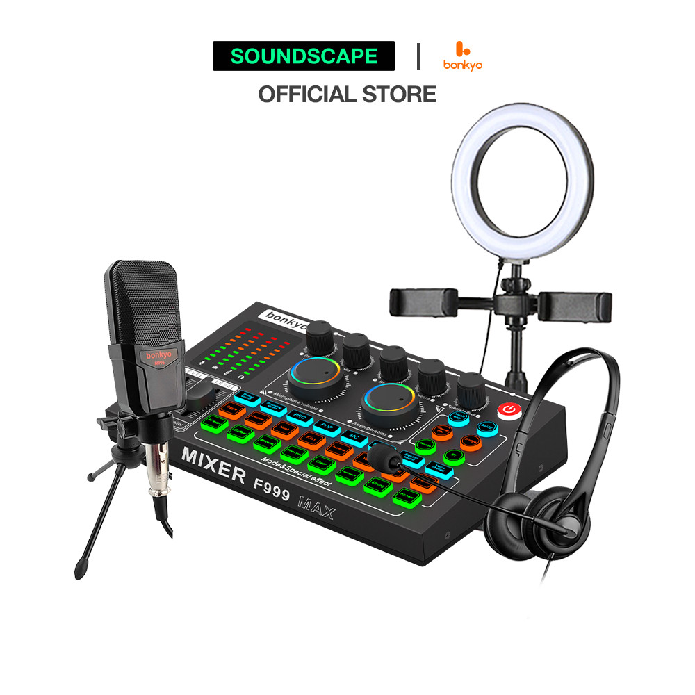 Jual Soundscape bonkyo 【COD】 F999MAX soundcard + M996 microphone ...