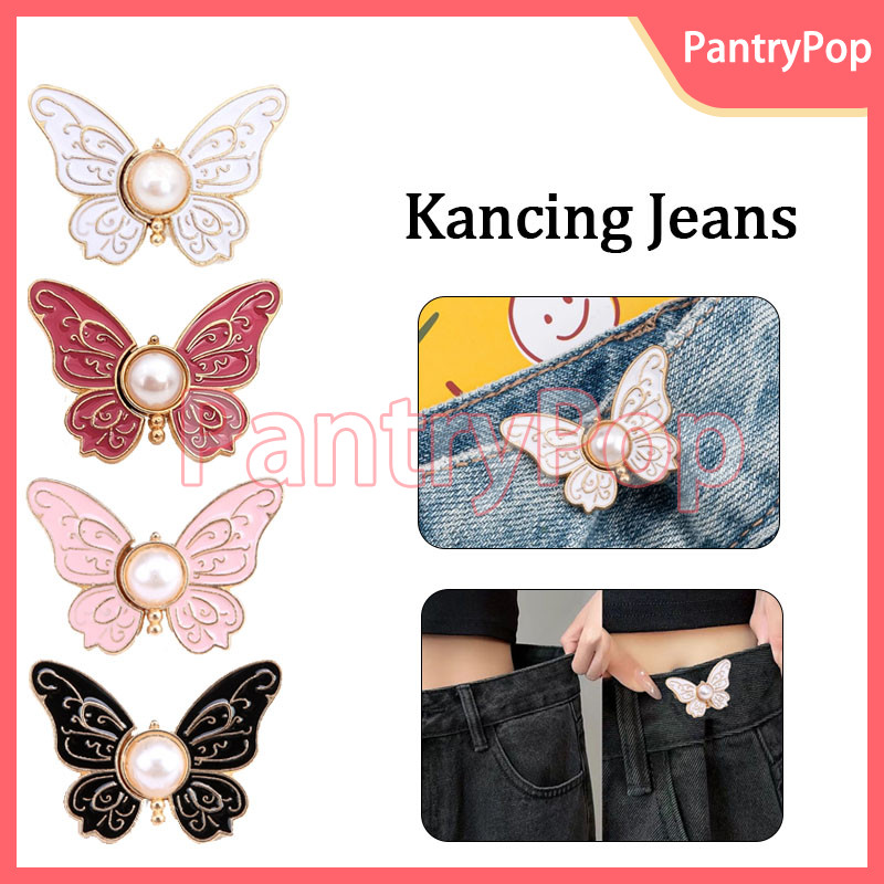 Jual 1 Set Kancing Pengecil Jeans Adjustable Butterfly / Kancing Jeans ...