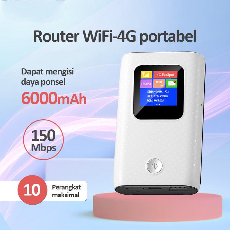Jual Modem Wifi 4G LTE dengan bank daya 6000mAh wifi portabel | Shopee ...