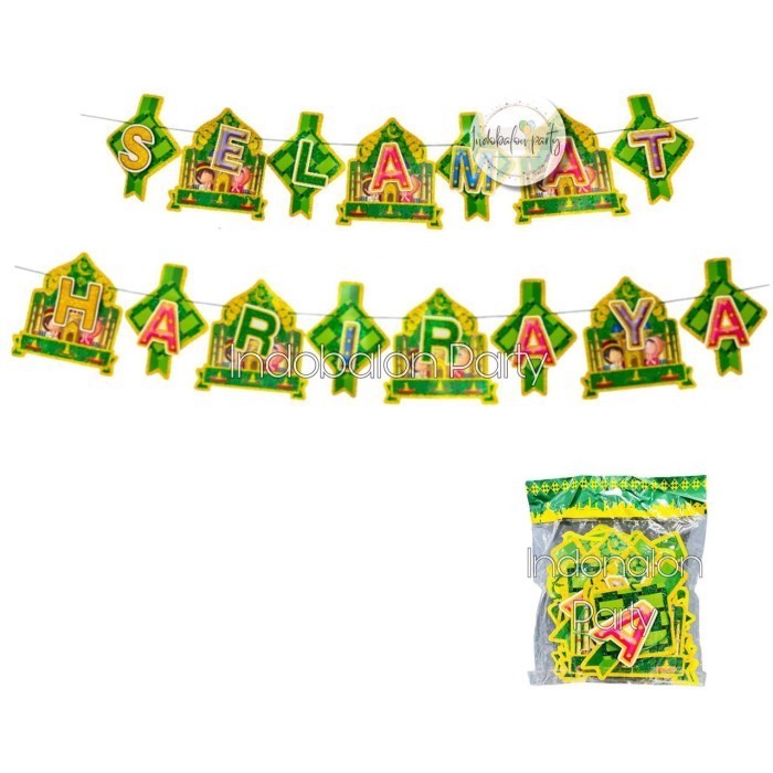 Jual Banner Idul Fitri / Bunting Flag Lebaran SELAMAT HARI RAYA M194 ...