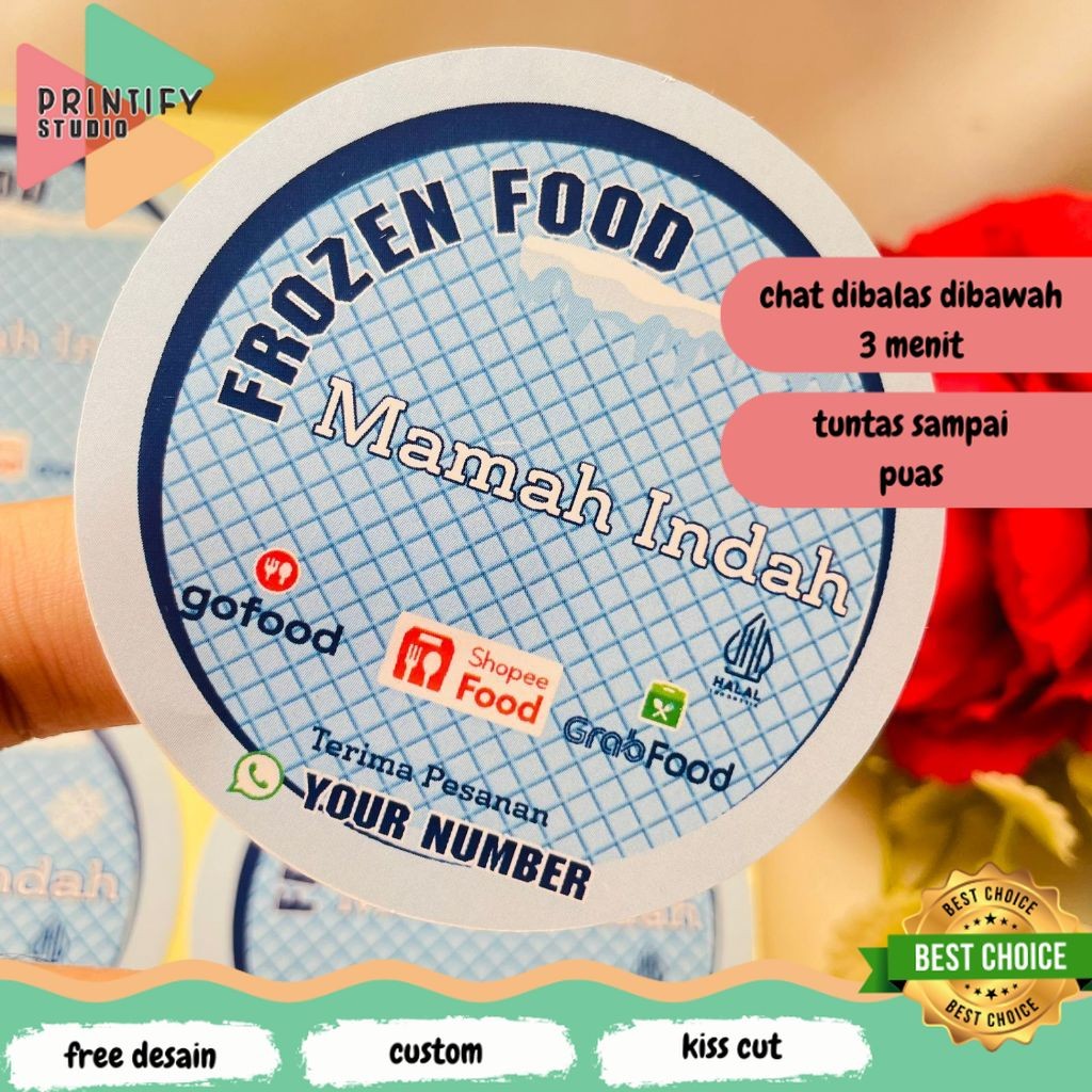 Jual Printify 5-8 Sticker Label Makanan Beku Free Desain Produk Frozen ...