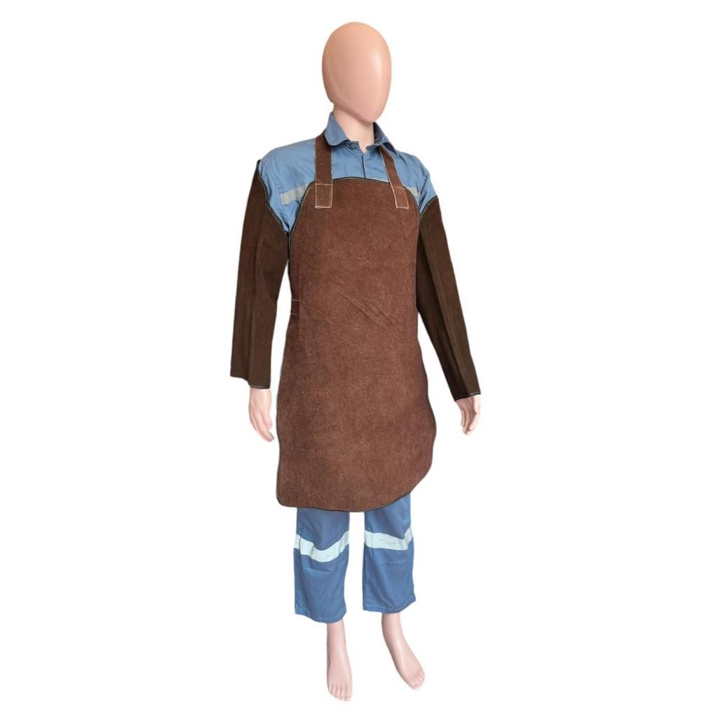 Jual APRON LAS KULIT COKLAT 1 SET LENGAN & DADA ~ Welding Apron ~ Tahan ...