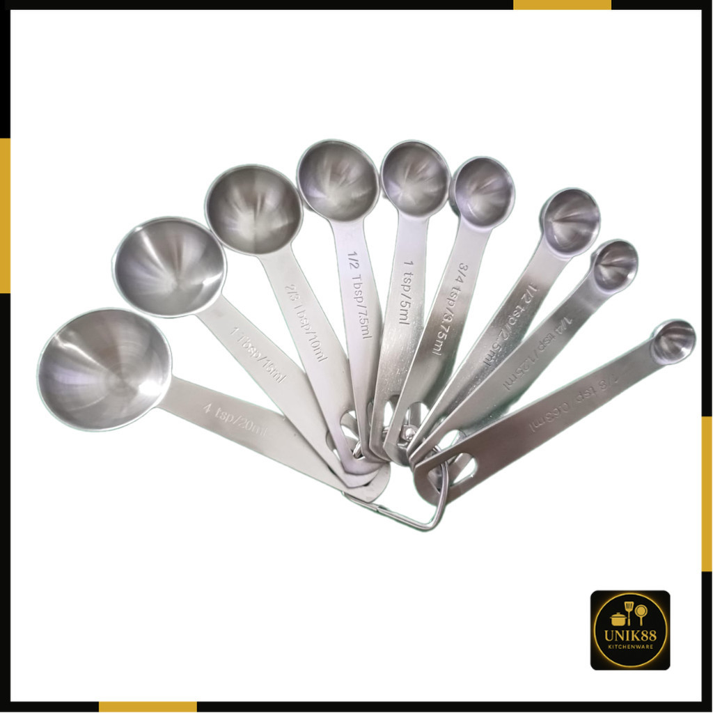 Jual [UNIK88] Sendok Takar Stainless 9in1 set ukur measuring | Shopee ...
