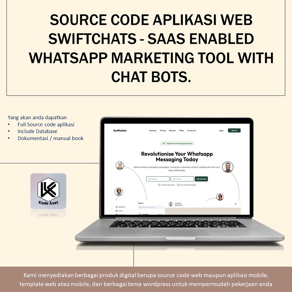 Jual SOURCE CODE APLIKASI WEB SWIFTCHATS - SAAS ENABLED WHATSAPP MARKETING TOOL WITH CHAT BOTS ...