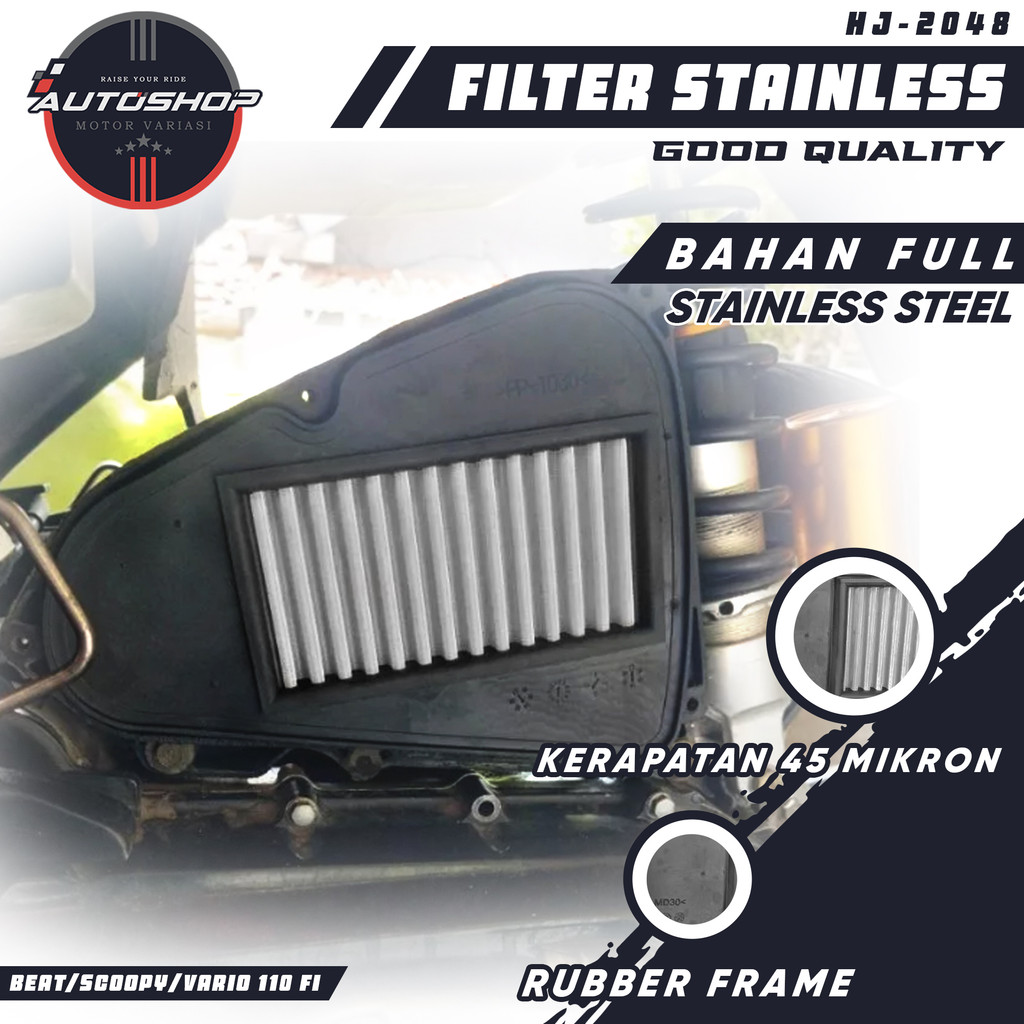 Jual Filter Stainless BEAT FI ESP POP 2012-2019 Air Filter Stainles ...