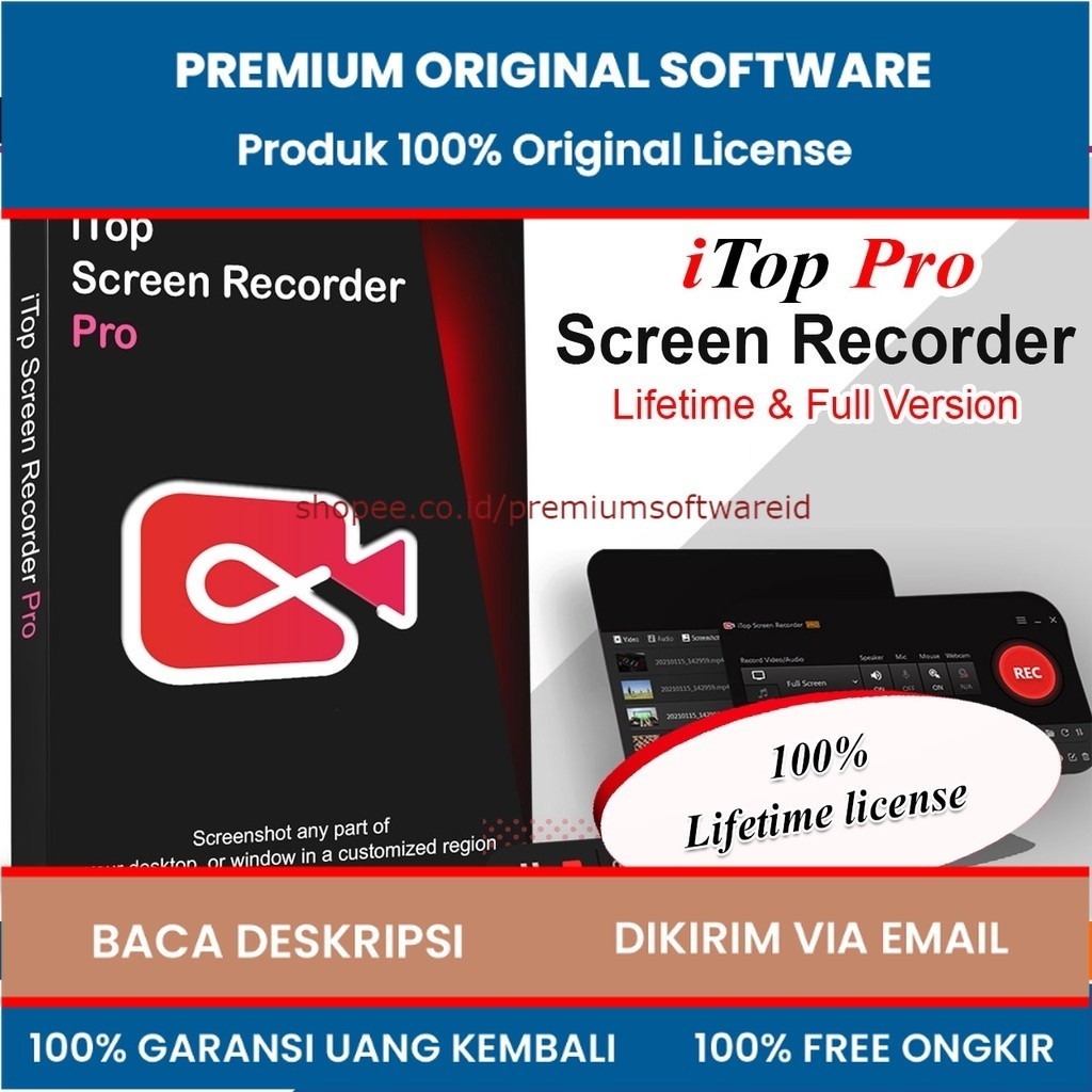 Jual iTop Screen Recorder Pro 2024 Perekam Layar Full Version Lifetime | Shopee Indonesia