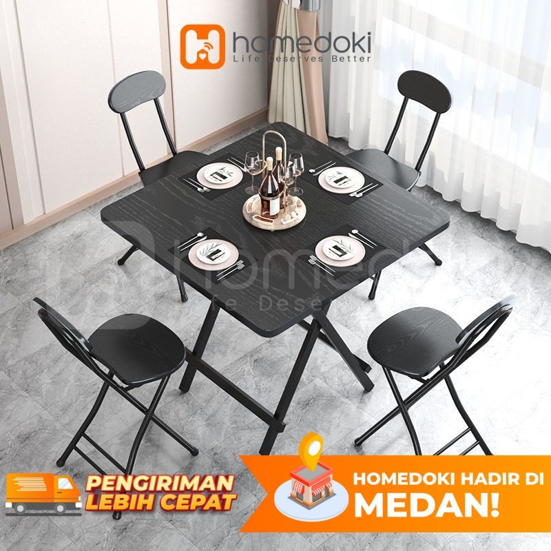 Jual Homedoki Meja Lipat Ukuran 80x80x75 / Meja Makan Lipat / Meja Makan Portable / Meja Laptop ...