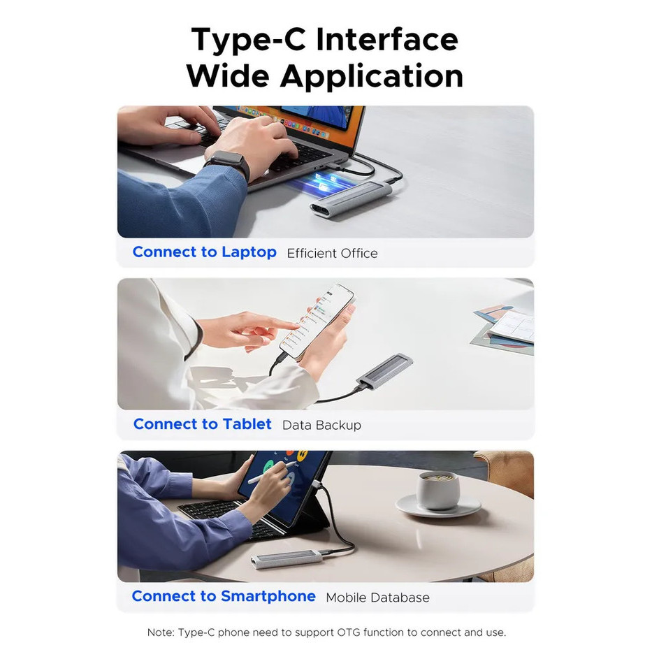 Jual ORICO M.2 NGFF/SATA SSD Case USB-C External SSD Enclosure up to ...