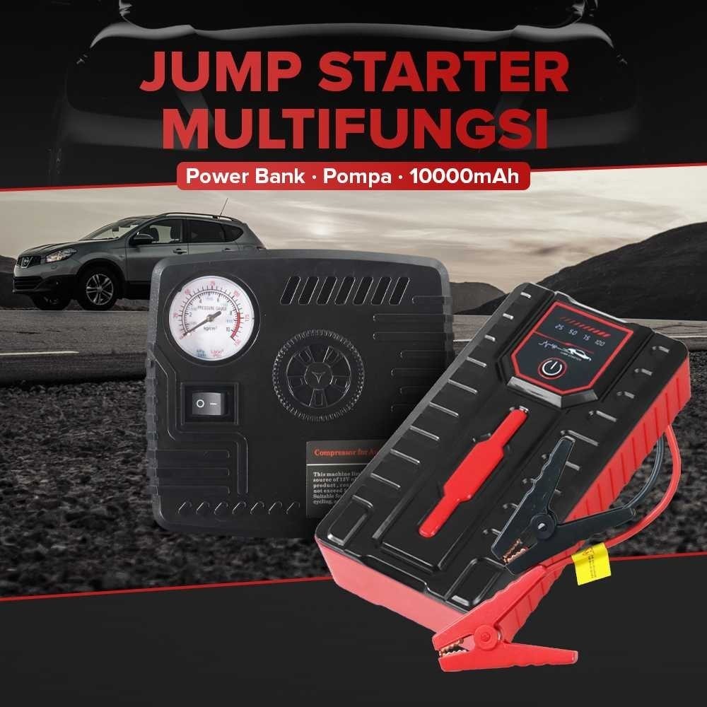 Jual POWER Jump Starter Luxury Power Bank Pompa USB 12V 10000mAh Alat ...