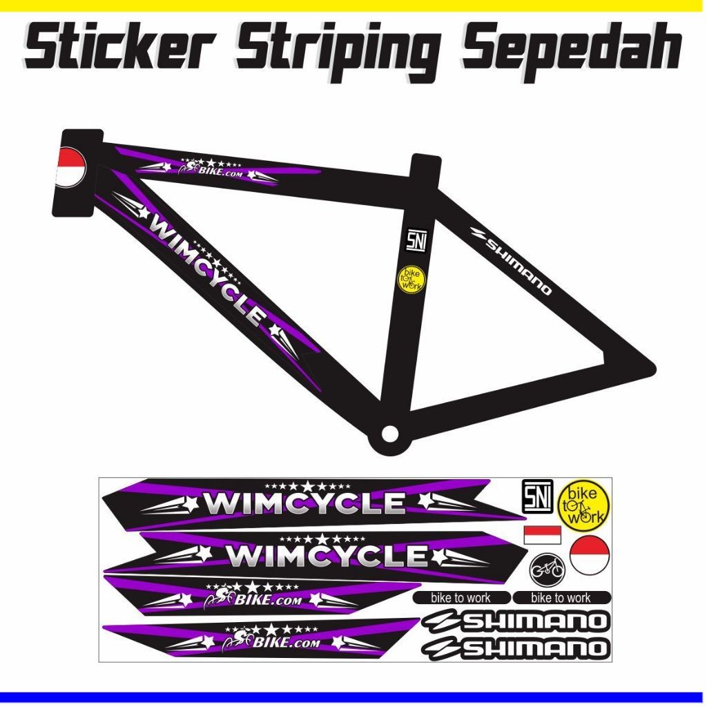 Jual STIKER STRIPING STICKER SEPEDAH VARIASI WIMCYCLE MOTIP SIMPLE DAN ...