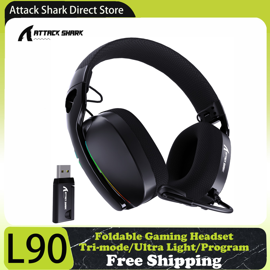 Jual ATTACK SHARK L90 Flodable Tri-Mode Gaming Headset, Ultra-Light ...