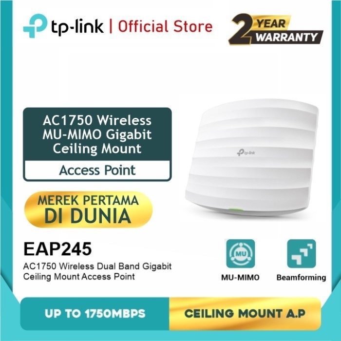 Jual TPlink EAP245 AC1750 Wireless MU-MIMO Gigabit Ceiling Access Point ...