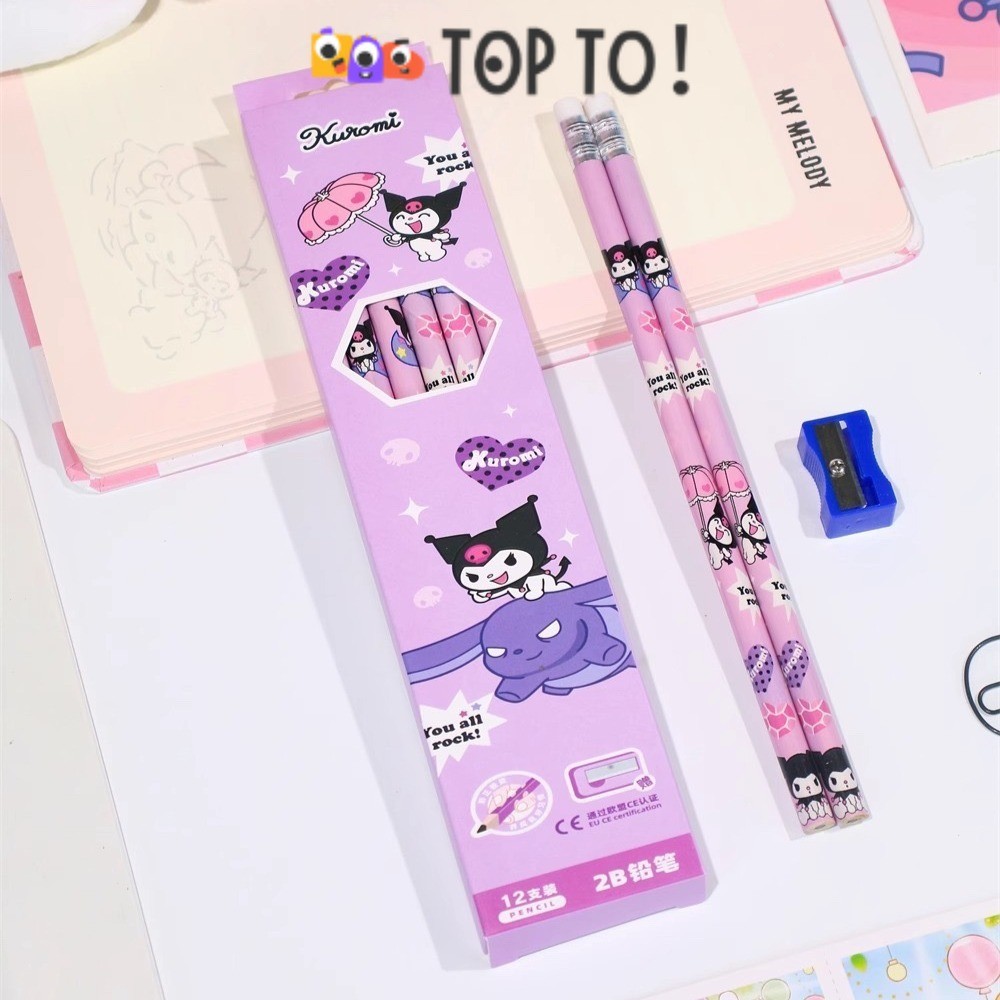 Jual (12 pcs) Pensil 2B HB Karakter / Pencil Kayu 2B HB Fancy Kartun ...