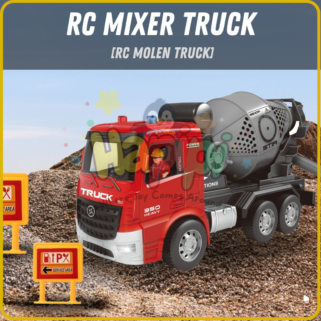 Jual Dump Truck Molen Mixer Mainan Remote Control 1:20 6Channel Truk ...
