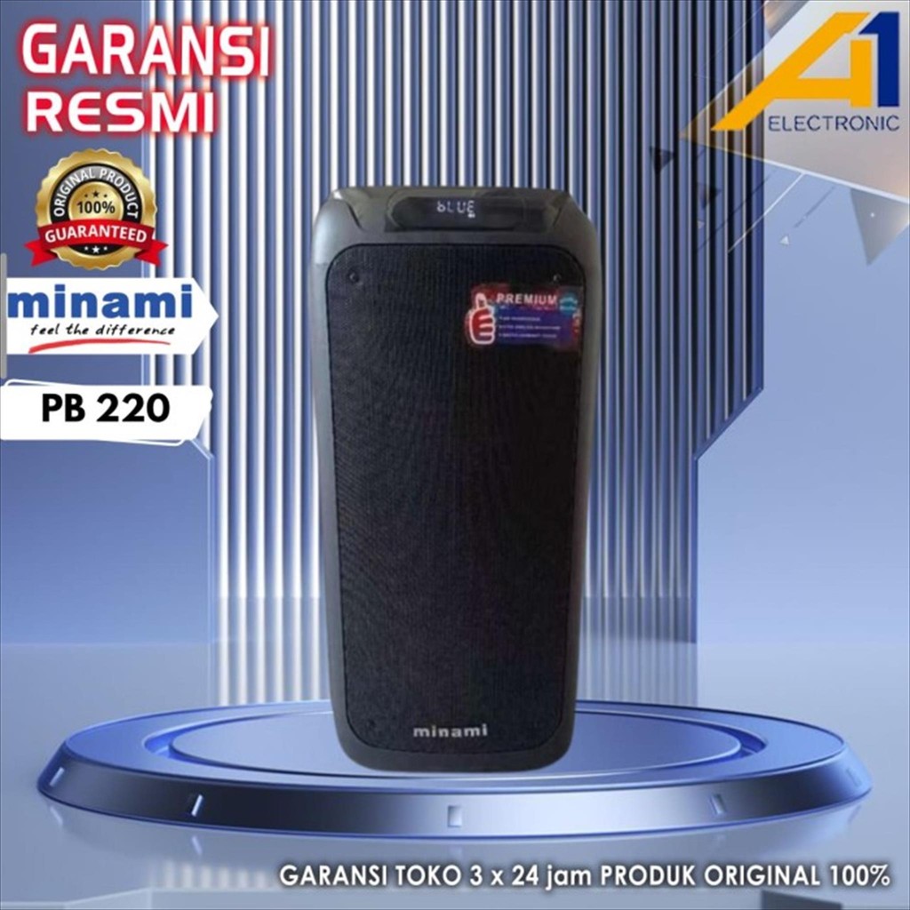 Jual Speaker Portable MINAMI PB 220 / PB220 Party Box Double Woofer 8 Inch | Shopee Indonesia
