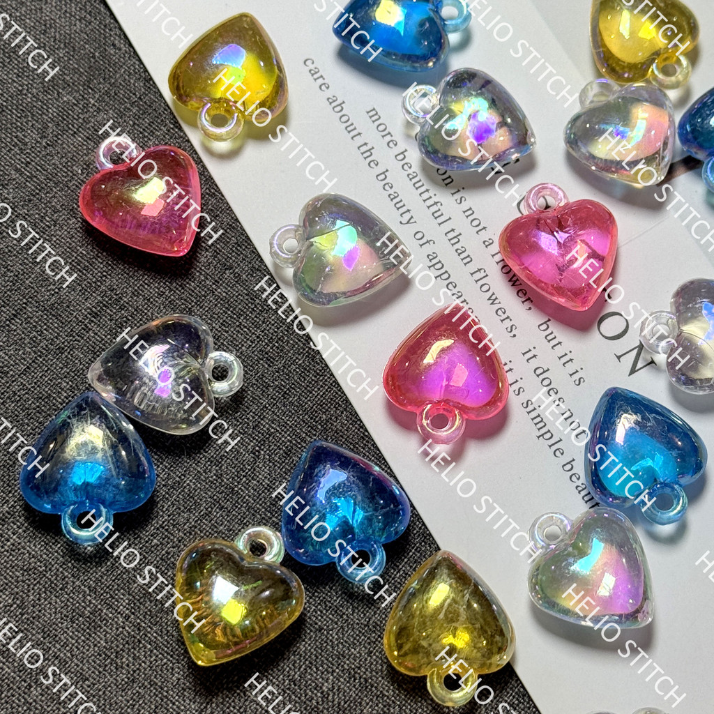Jual 15 gr Manik-manik Transparent AB - Charm Heart Gantung Besar ...