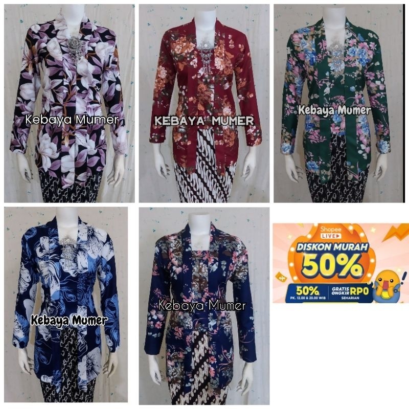 Jual YB34RE Kebaya Floral. Kebaya Jadul. Kebaya Tradisional. Kebaya ...