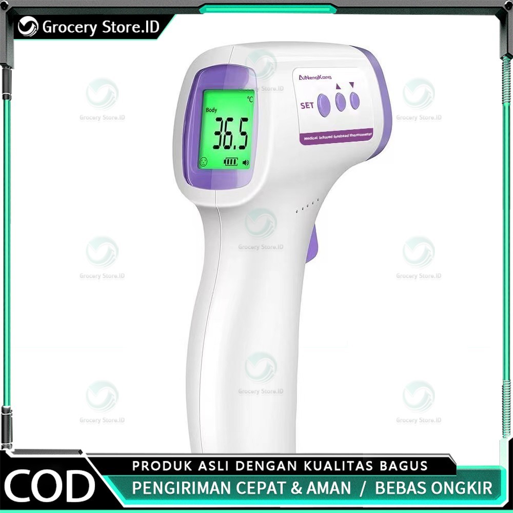 Jual THERMOMETER Thermogun digital infrared tembak Termometer suhu include Baterai Termometer ...