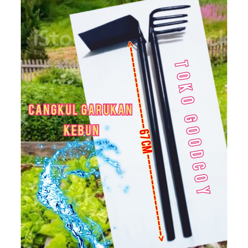 Jual DE43W Garukan Cangkul kebun gagang pipa hitam ( 1set isi 2pcs ...
