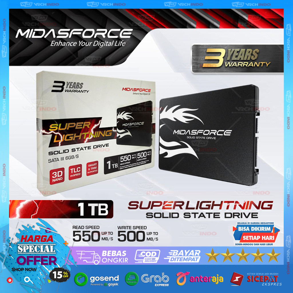 Jual SSD SATA III 6GB/s Midas Force Super Lightning Series Original ...