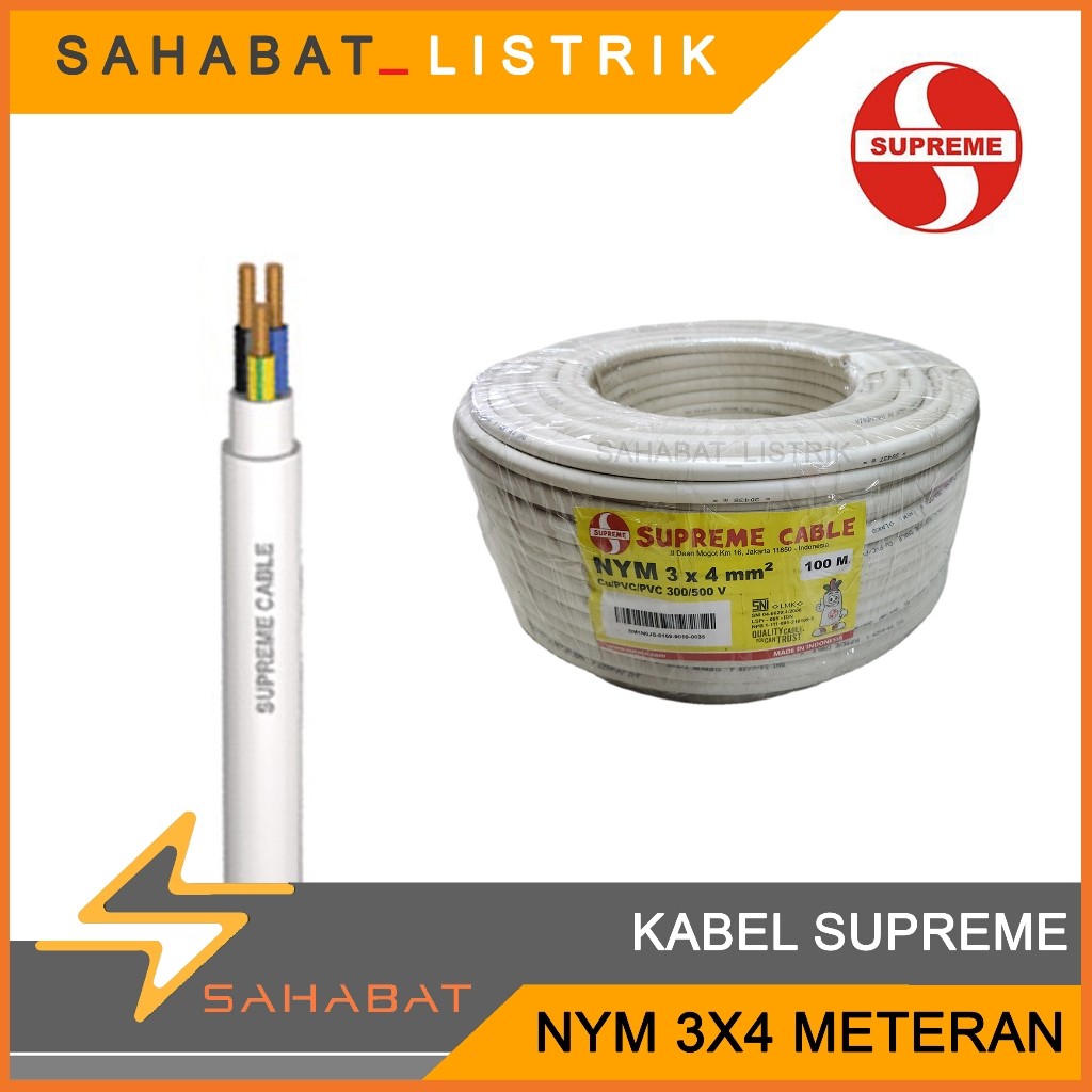 Jual Kabel Listrik Supreme NYM 3x4 mm Meteran Per Meter | Shopee Indonesia