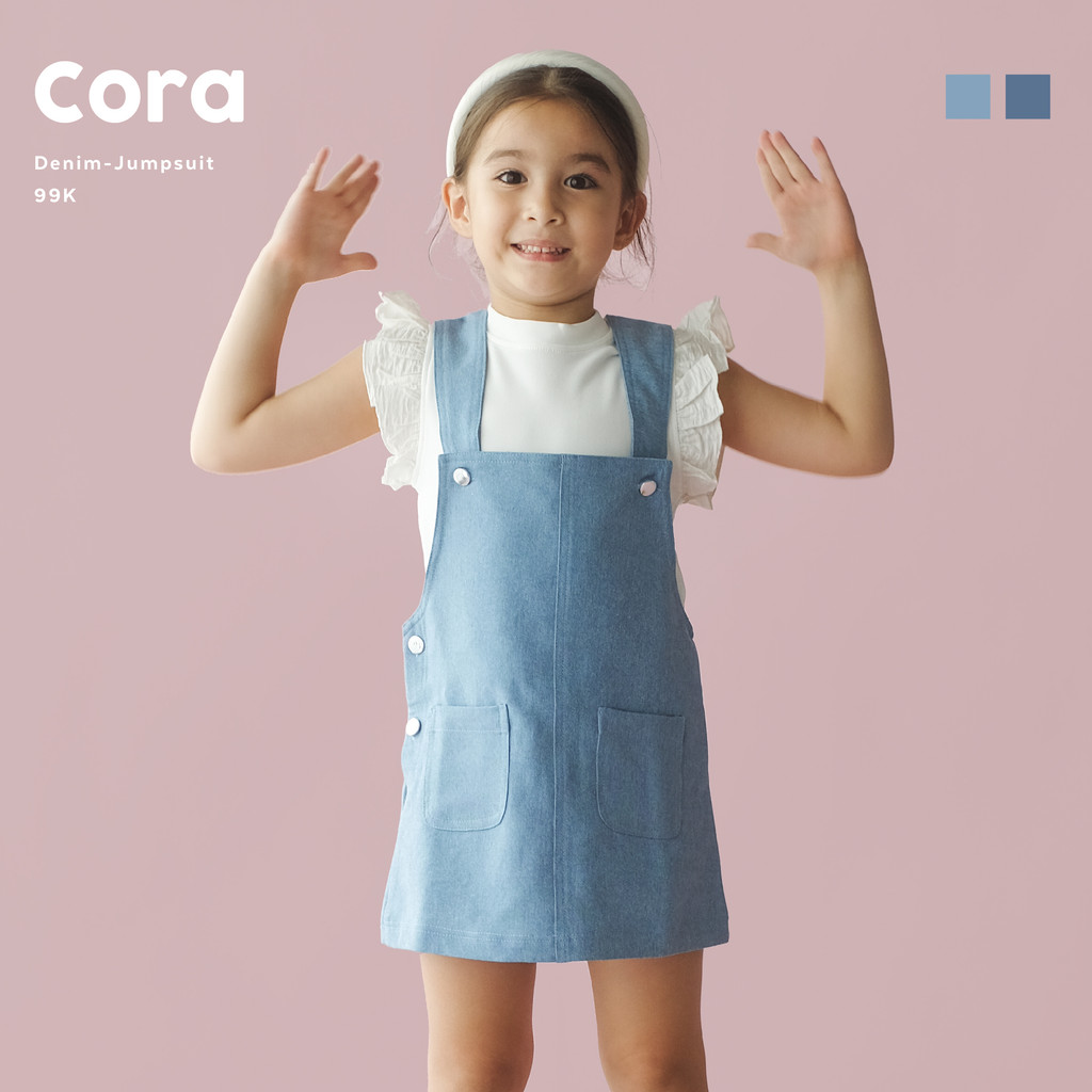 Jual Cora Denim Jumpsuit -- Wear Micha | Pakaian Anak Perempuan | Outer ...
